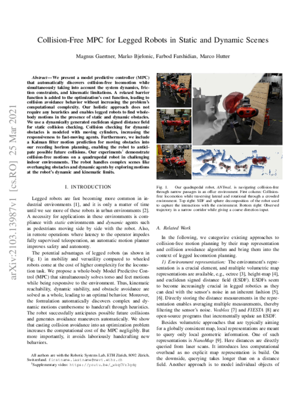 (PDF) Collision-Free MPC for Legged Robots in Static and Dynamic Scenes