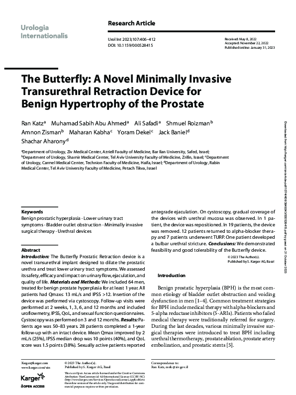 (PDF) The Butterfly: A Novel Minimally Invasive Transurethral ...