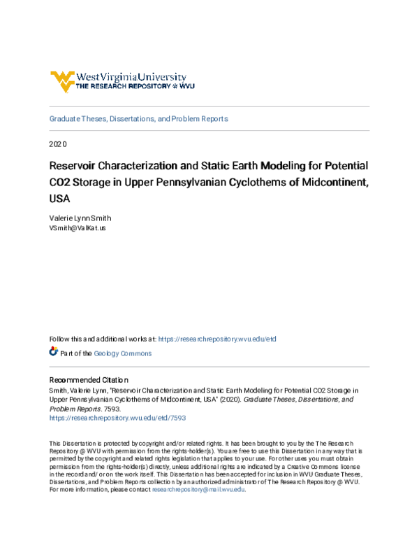 (PDF) Reservoir Characterization and Static Earth Modeling for ...