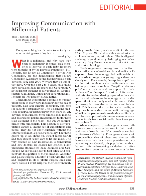 (PDF) Improving Communication with Millennial Patients