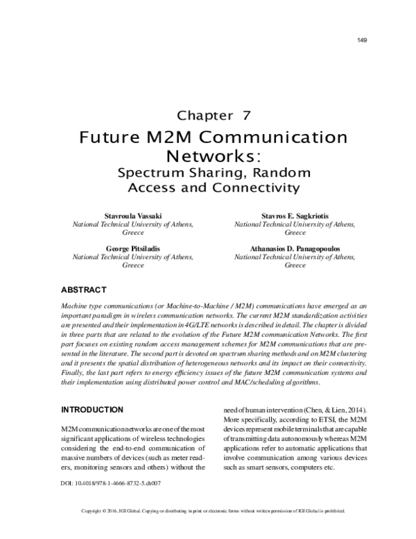 (PDF) Future M2M Communication Networks