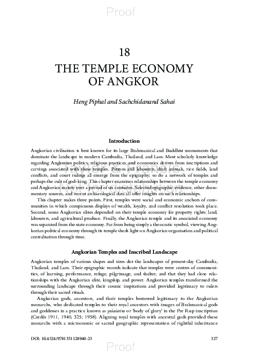 (PDF) The Temple Economy of Angkor