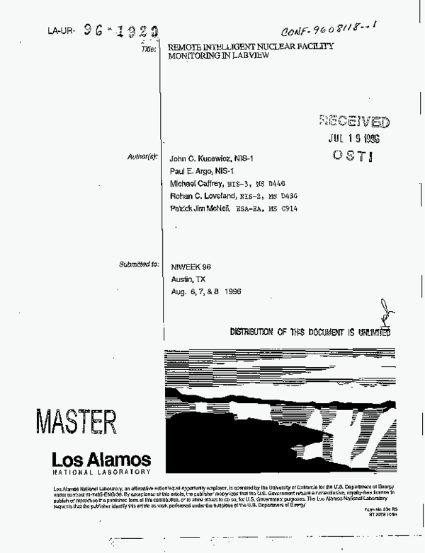 (PDF) Remote intelligent nuclear facility monitoring in LabVIEW