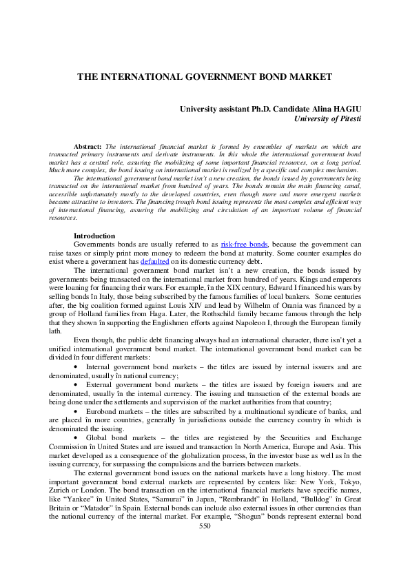 (PDF) The International Government Bond Market