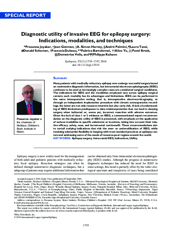 (PDF) Diagnostic utility of invasive EEG for epilepsy surgery ...