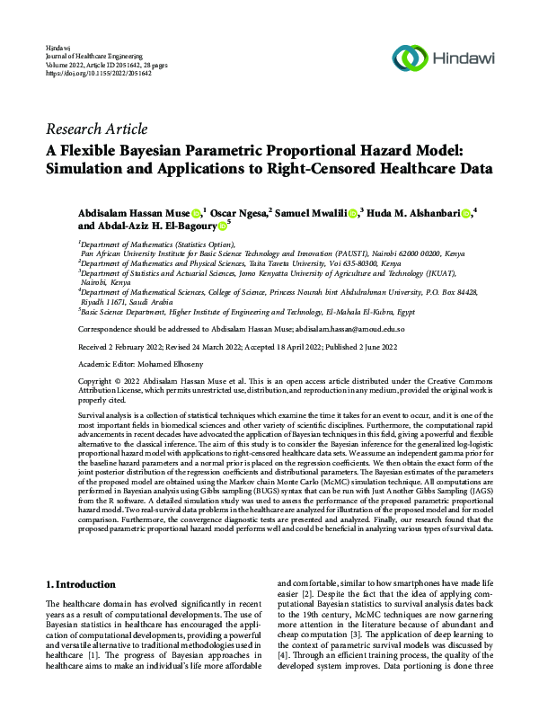 (PDF) A Flexible Bayesian Parametric Proportional Hazard Model: Simulation and Applications to ...