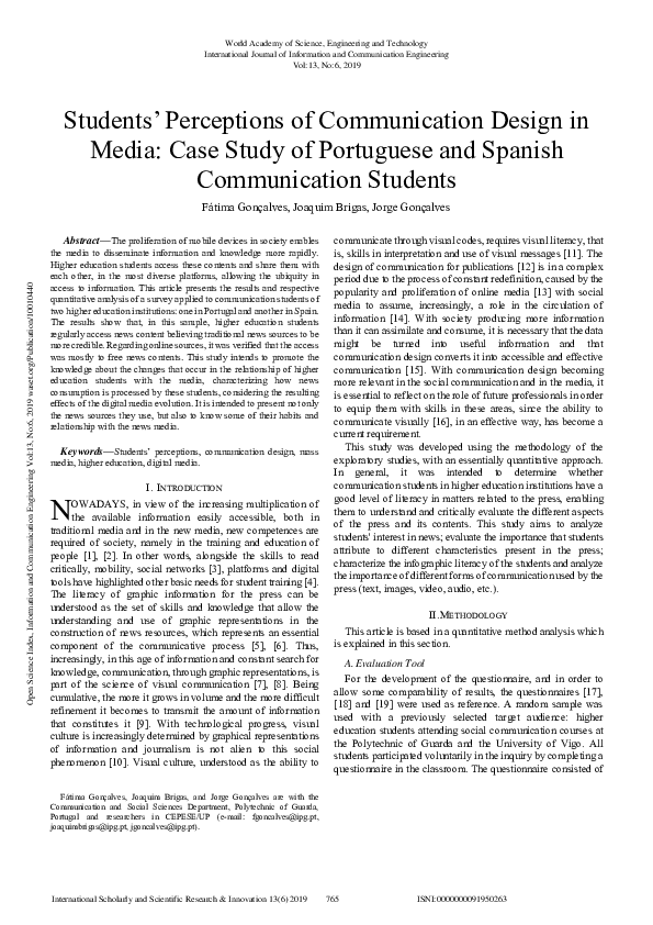 (PDF) Students' Perceptions of Communication Design in Media: Case ...
