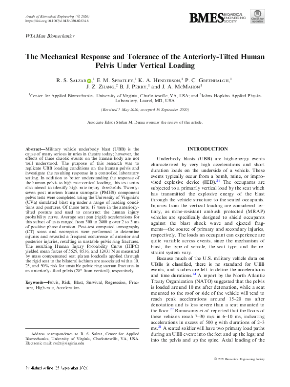 The Mechanical Response and Tolerance of the Anteriorly-Tilted Human ...