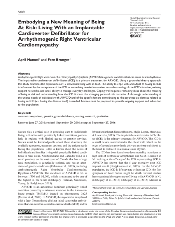 (PDF) Embodying a New Meaning of Being At Risk