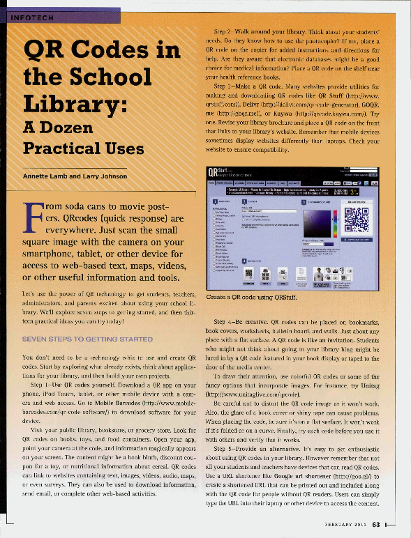 (PDF) QR Codes in the School Library: A Dozen Practical Uses