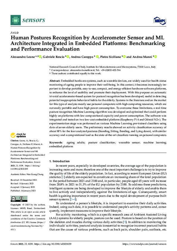 (PDF) Human Postures Recognition by Accelerometer Sensor and ML Architecture Integrated in ...