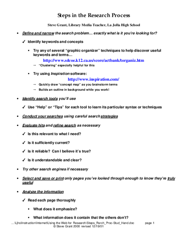 (PDF) Steps in the Research Process