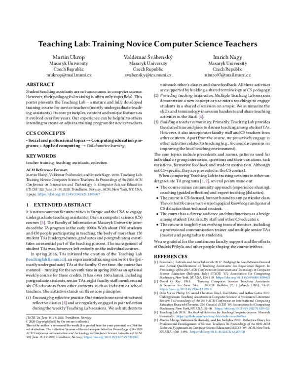 (PDF) Teaching Lab