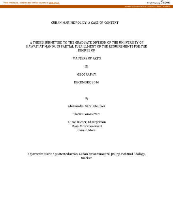 (PDF) Cuban Marine Policy: A Case of Context