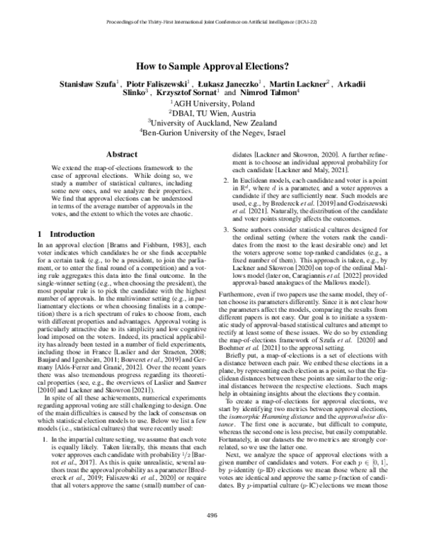 (PDF) How to Sample Approval Elections?