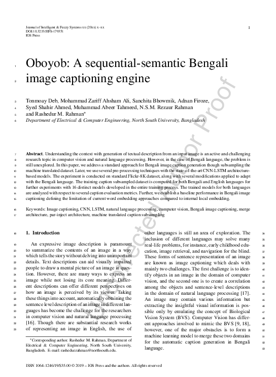 (PDF) Oboyob: A sequential-semantic Bengali image captioning engine