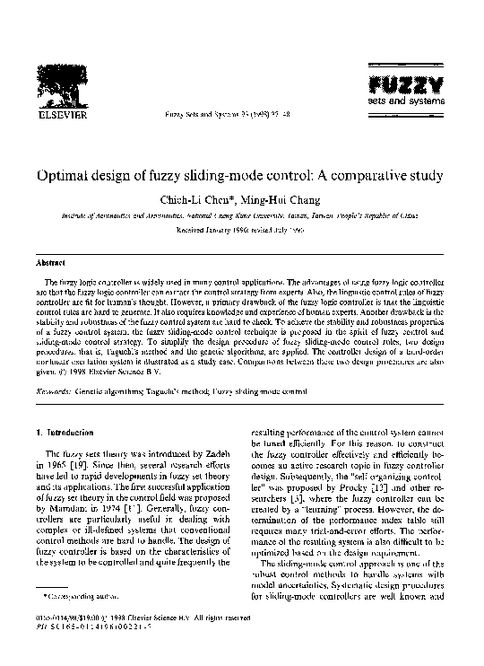 (PDF) Optimal design of fuzzy sliding-mode control: A comparative study | Chieh-Li Chen ...