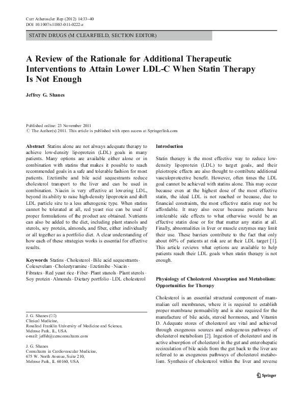 (PDF) A Review of the Rationale for Additional Therapeutic ...