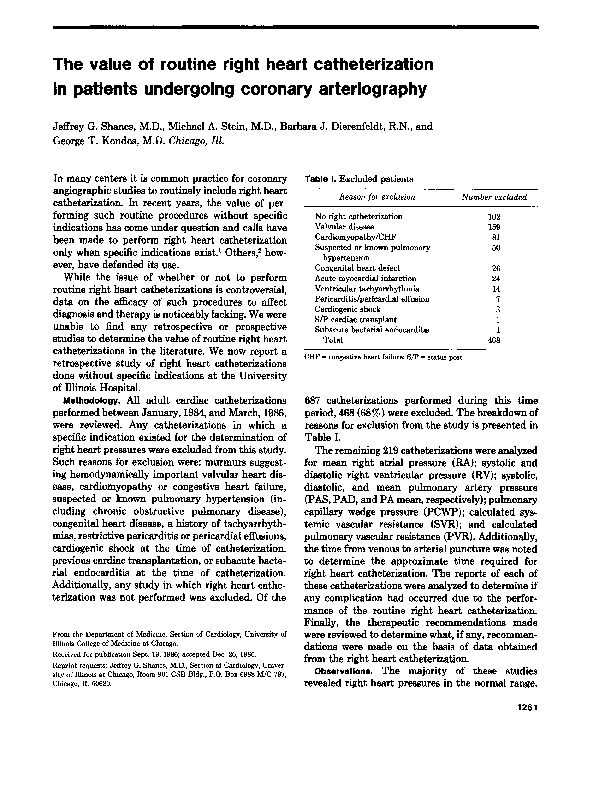 (PDF) The value of routine right heart catheterization in patients ...