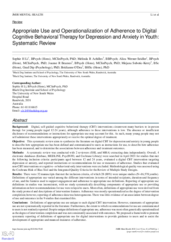 (PDF) Appropriate Use and Operationalization of Adherence to Digital ...
