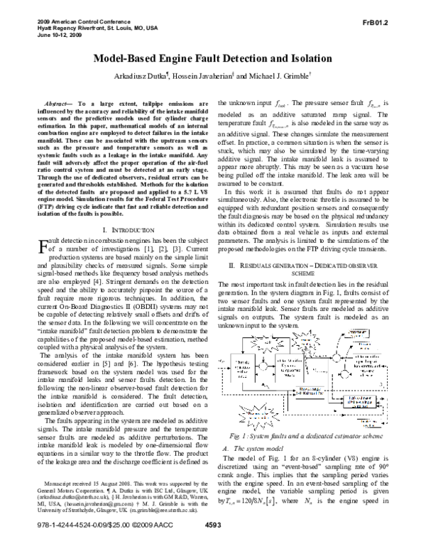(PDF) Model-based engine fault detection and isolation