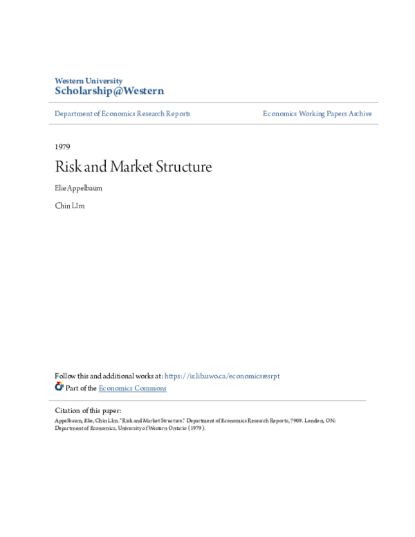 (PDF) Risk and Market Structure