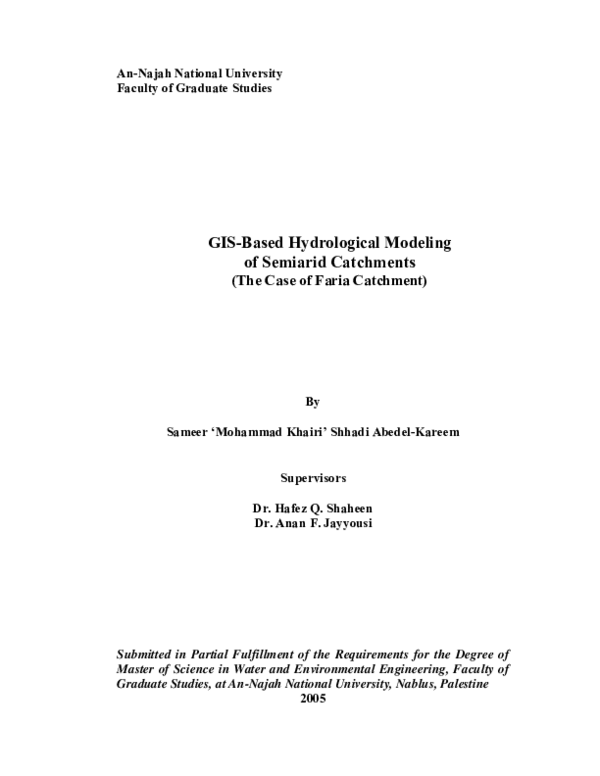 (PDF) GIS-Based Hydrological Modeling of Semiarid Catchments | Sameer Shadeed - Academia.edu