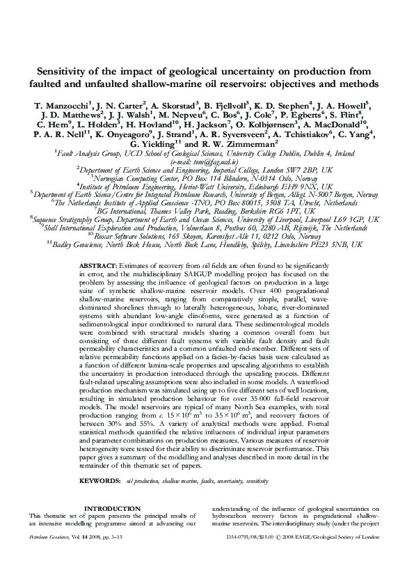 (PDF) Sensitivity of the impact of geological uncertainty on production ...