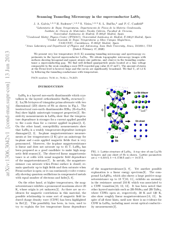 (PDF) Scanning tunneling microscopy in the superconductor LaSb2