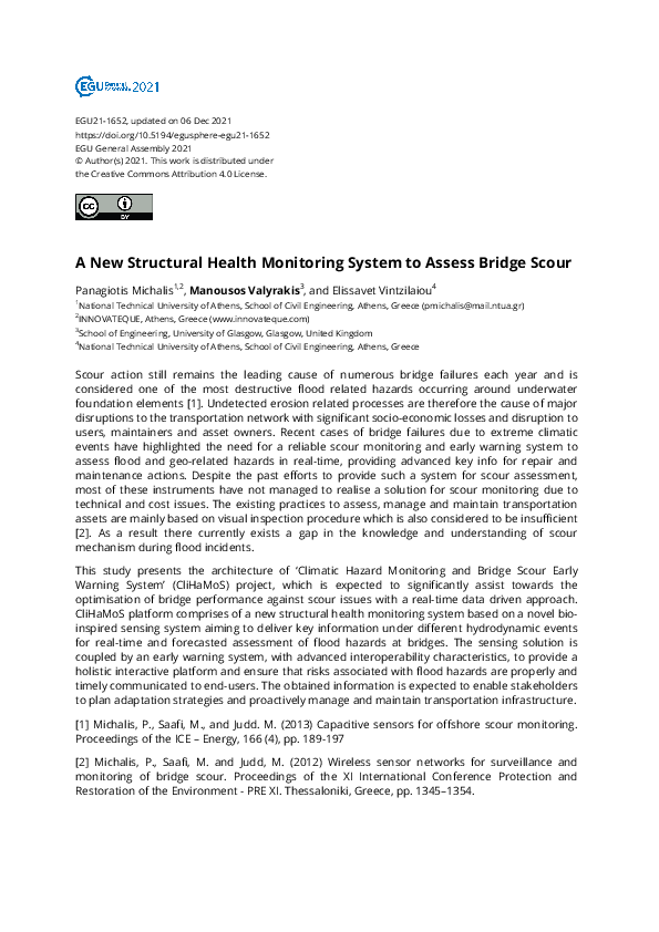 (PDF) A New Structural Health Monitoring System to Assess Bridge Scour