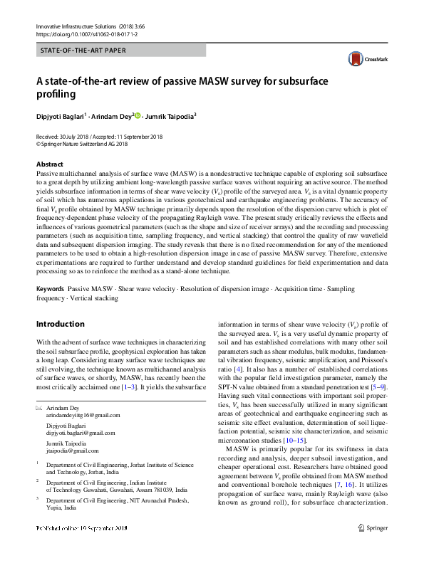 (PDF) A state-of-the-art review of passive MASW survey for subsurface ...