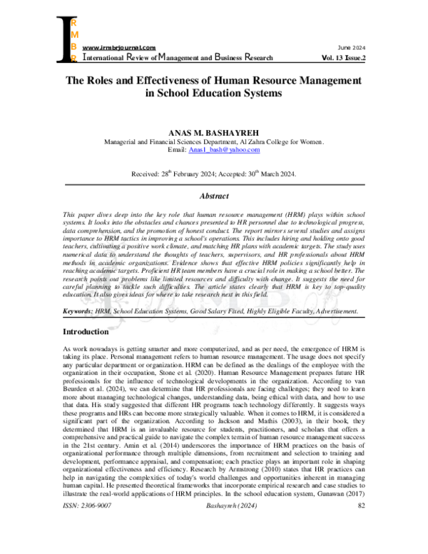 (PDF) International Review of Management and Business Research