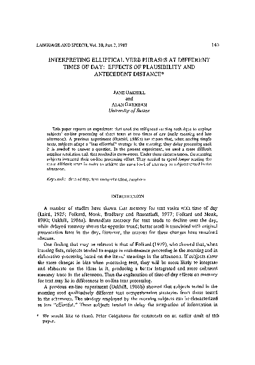 (PDF) Interpreting Elliptical Verb Phrases at Different Times of Day ...