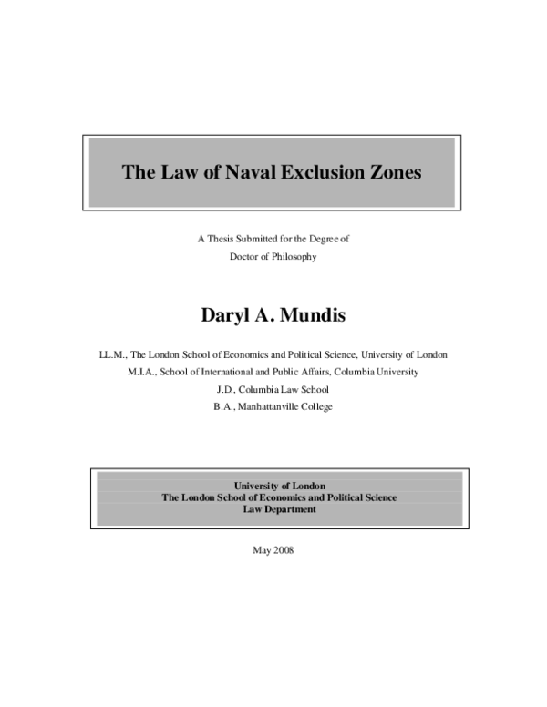 (PDF) The law of naval exclusion zones