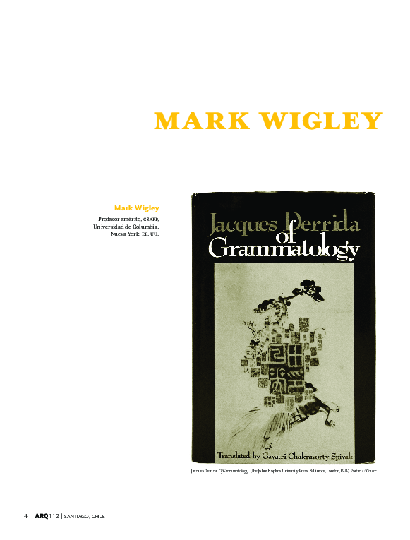 (PDF) El proyecto deconstructivo es uno de optimismo. Mark Wigley ...