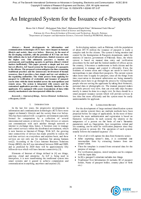 (PDF) An Integrated System for the Issuance of e Passports | Husna ...