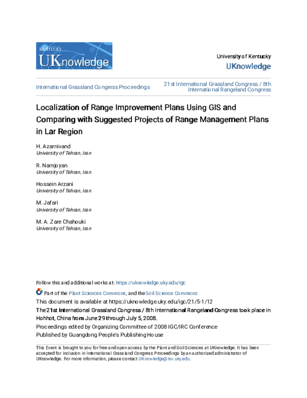 (PDF) Localization of range improvement plans using GIS and comparing ...