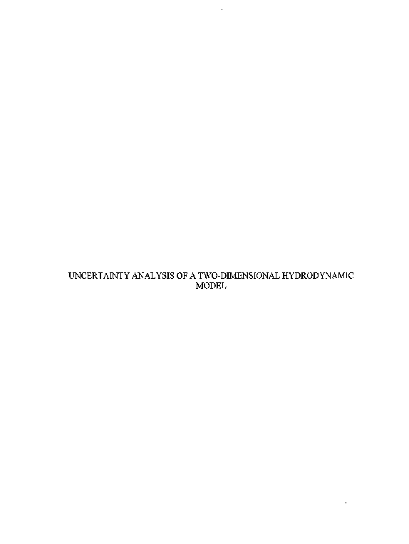 (PDF) Uncertainty Analysis of a Two-dimensional Hydrodynamic Model