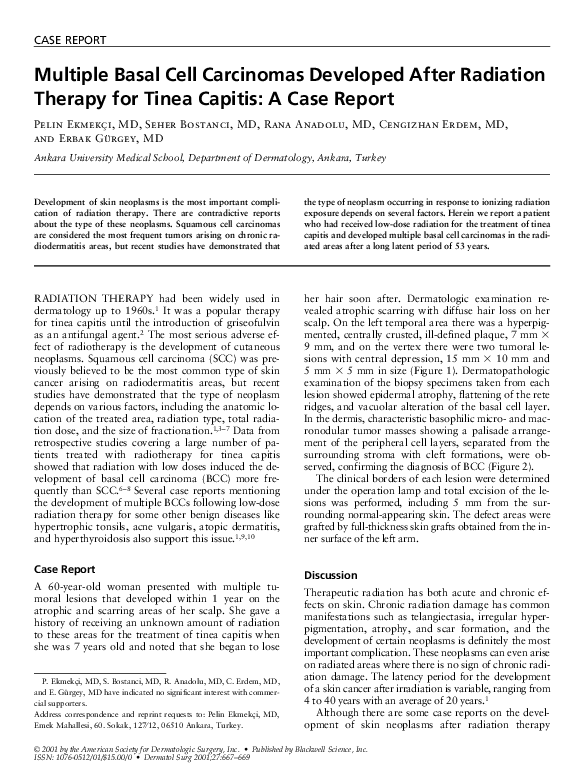 (PDF) Multiple Basal Cell Carcinomas Developed After Radiation Therapy ...