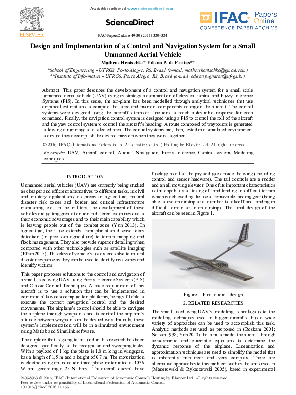 (PDF) Design and Implementation of a Control and Navigation System for ...