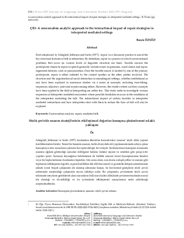 (PDF) A conversation analytic approach to the interactional impact of repair strategies in ...