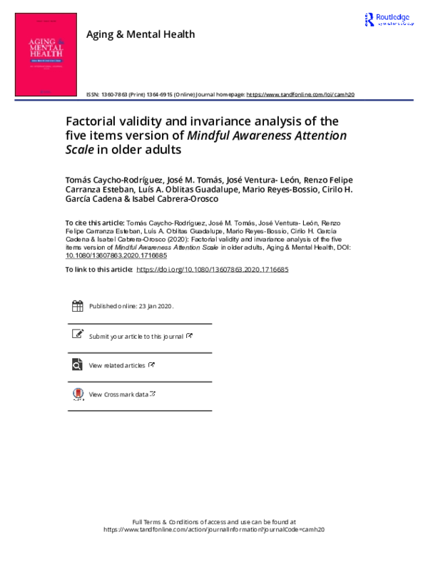 (PDF) Factorial validity and invariance analysis of the five items ...