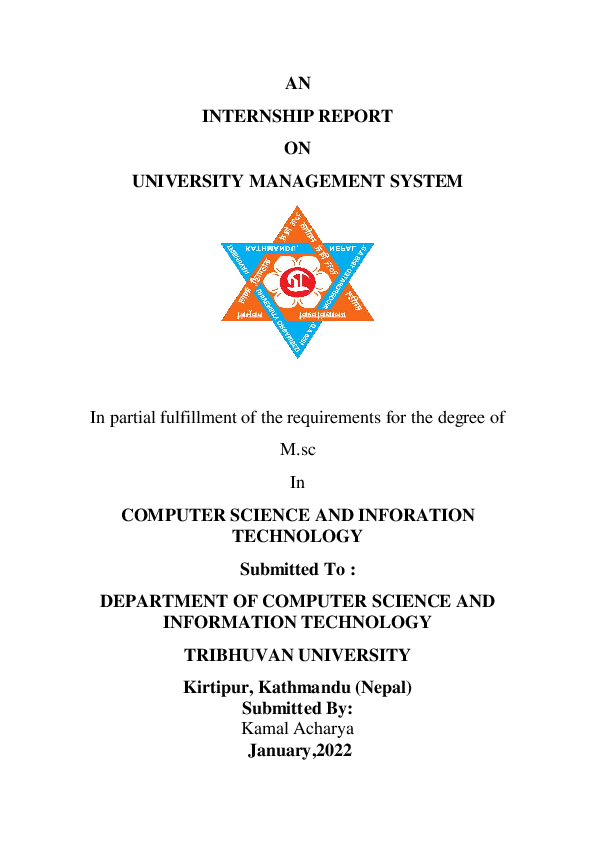 (PDF) University management System project report.