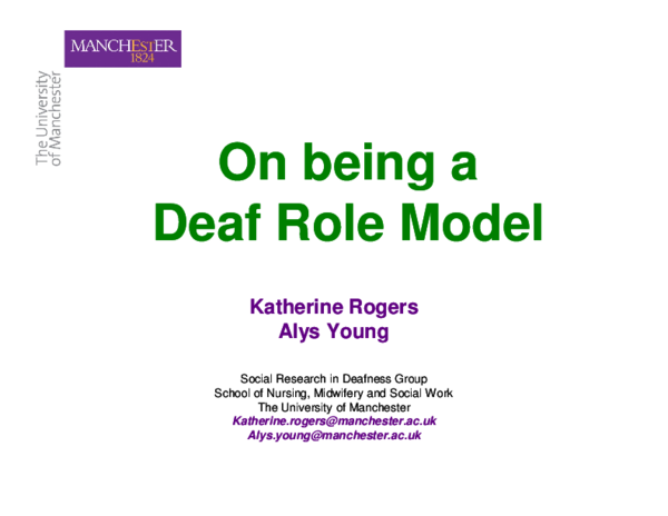 (PDF) On being a Deaf Role Model