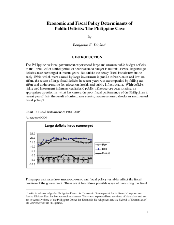 (PDF) Economic and fiscal policy determinants of public deficits: The ...