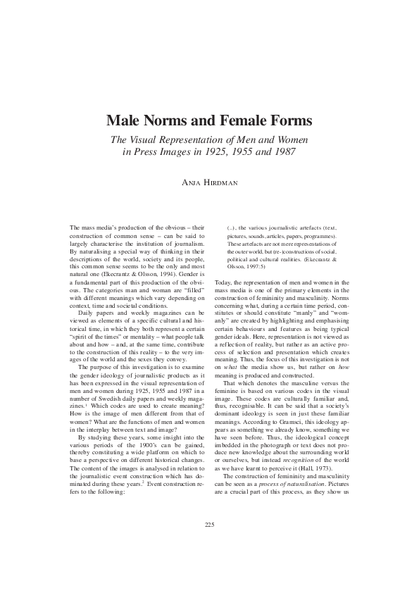 (PDF) Male Norms and Female Forms The Visual Representation of Men and ...