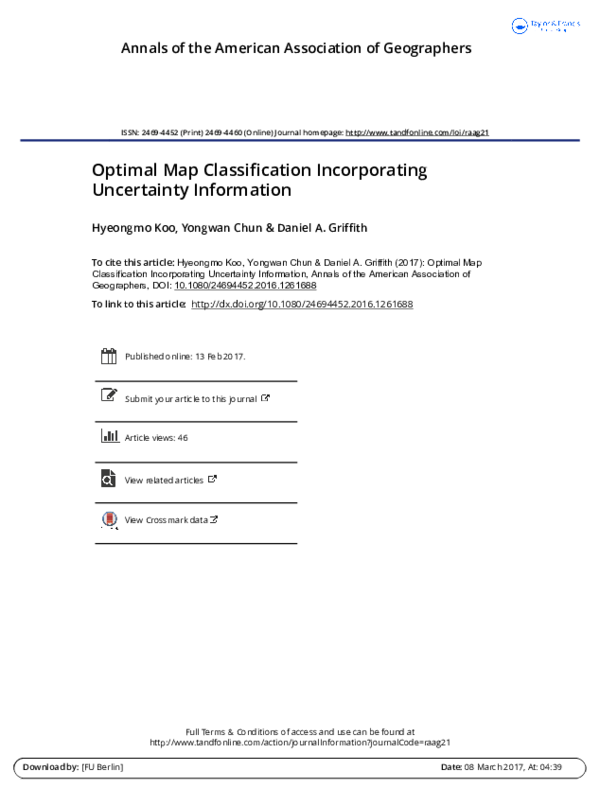(PDF) Optimal Map Classification Incorporating Uncertainty Information