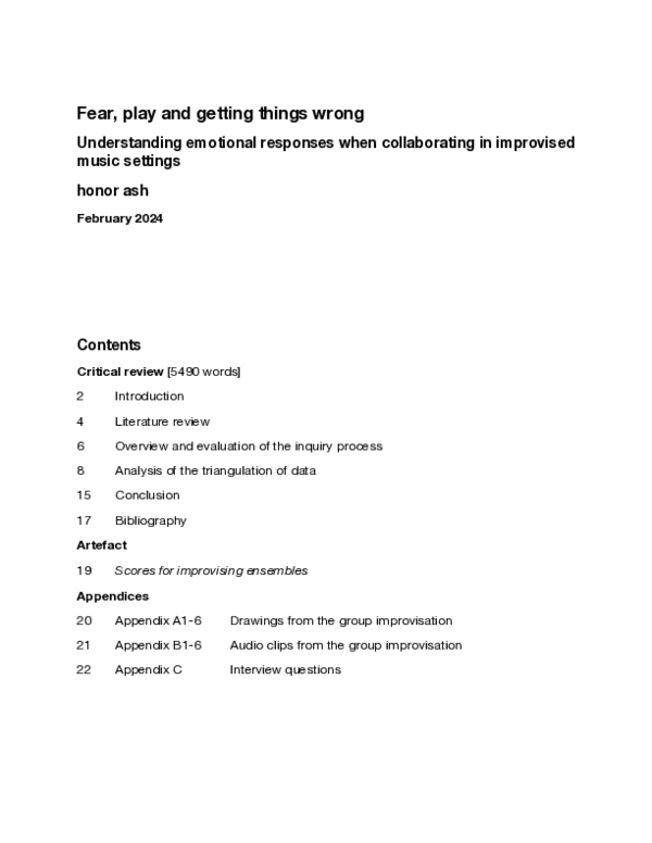 (PDF) Fear, play and getting things wrong: Understanding emotional ...