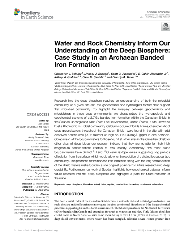 (PDF) Water and Rock Chemistry Inform Our Understanding of the Deep ...