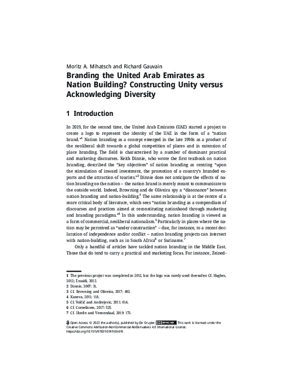 (PDF) Branding the United Arab Emirates as Nation Building ...